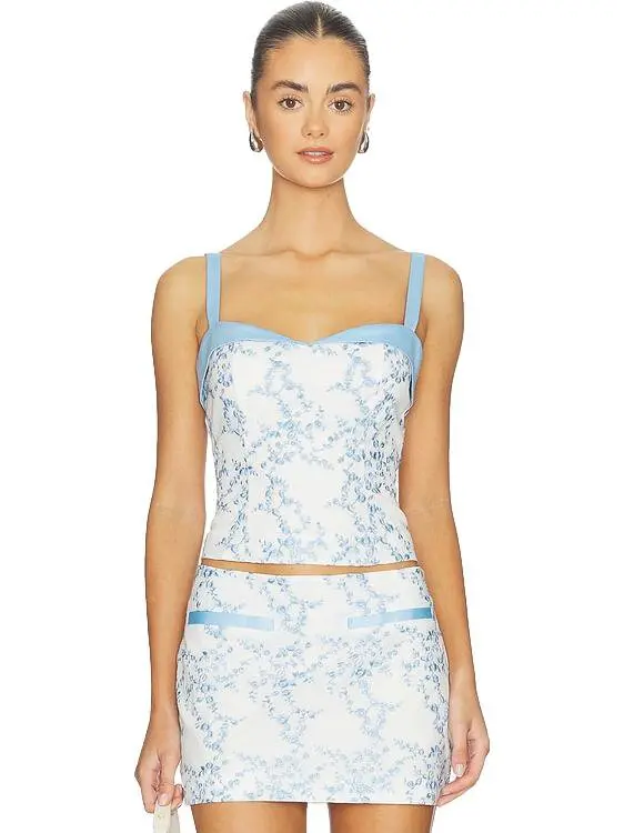 Majorelle Olenna Top - White & Blue
