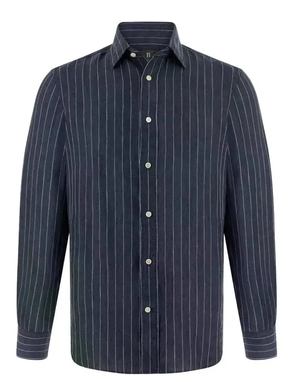 Boggi Milano Pinstriped Shirt - Blue