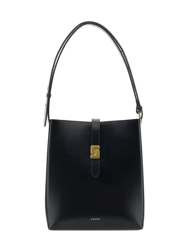 Soeur Bello Leather Shoulder Bag - Black