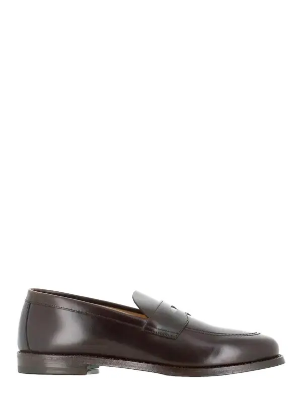 HENDERSON BARACCO Penny-strap Leather Loafers - Brown