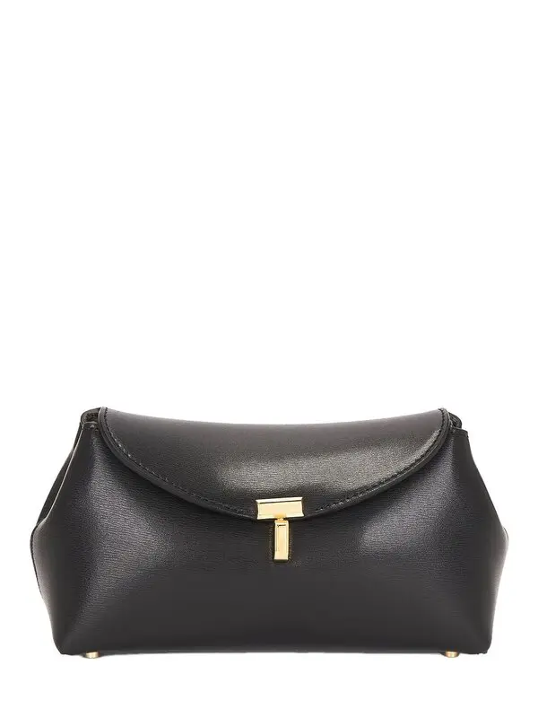 TOTEME Mini T-lock Leather Clutch - Black