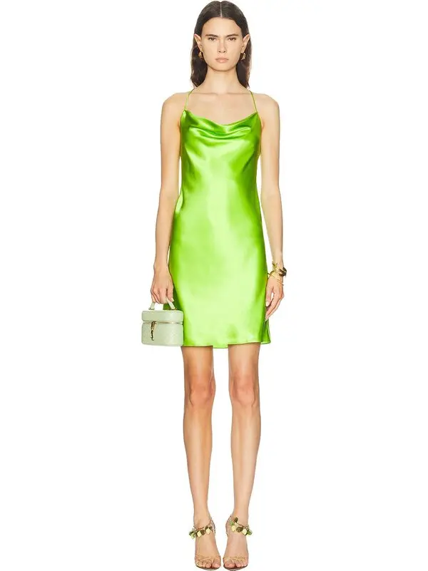 Saint Laurent Satin Dress - Vert Fluo