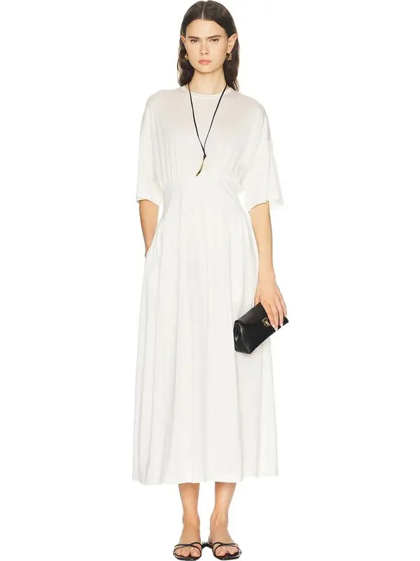 TOTEME Cotton Silk Tee Dress - Off White