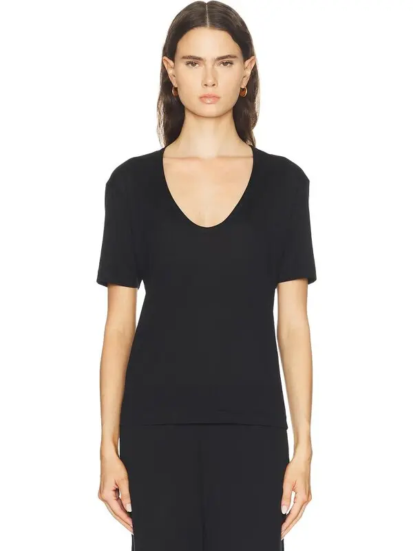 TOTEME Cotton Silk Tee - Black