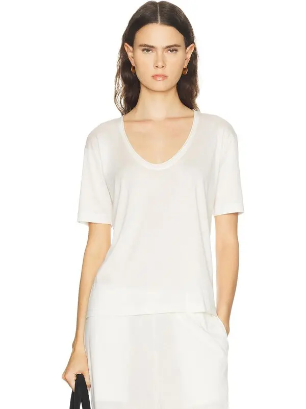 TOTEME Cotton Silk Tee - Off White