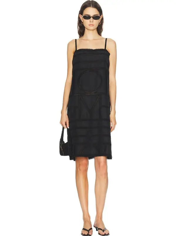 TOTEME Monogram Silk Dress - Black