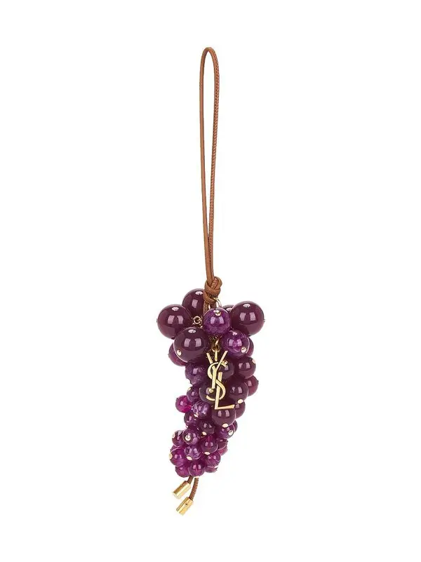 Saint Laurent Grape Keychain - Brick & Bordeaux