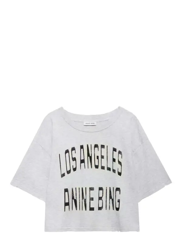 ANINE BING Printed Cotton T-shirt - Grey