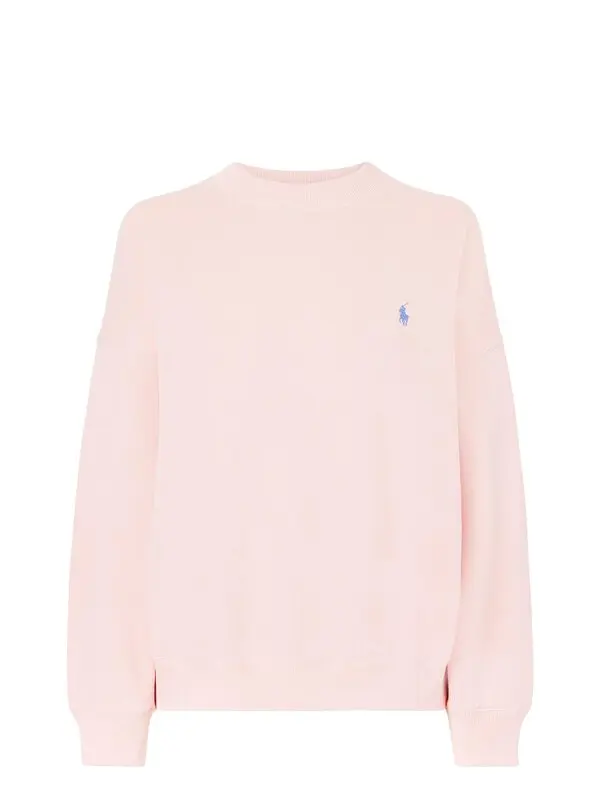 Polo Ralph Lauren Embroidered Cotton-blend Jersey Sweatshirt - Pink