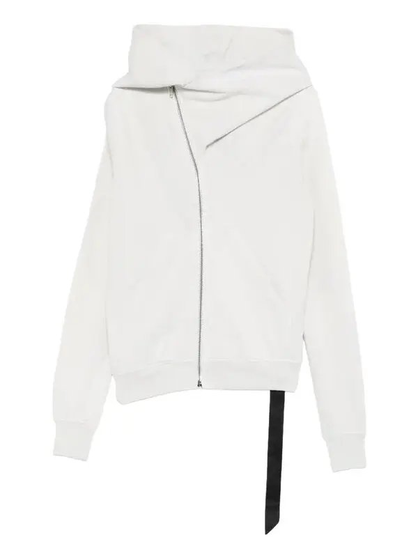 Rick Owens Asymmetric Zip-front Hoodie - Grey