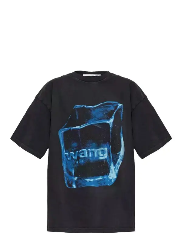 Alexander Wang Crystal Graphic Tee - Black