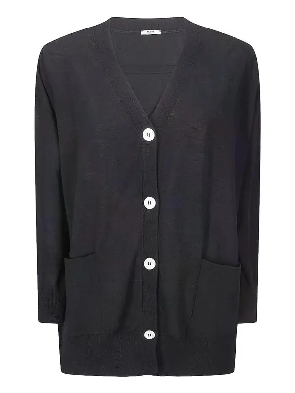 M.S.M. V-neck Buttoned Cardigan - Black