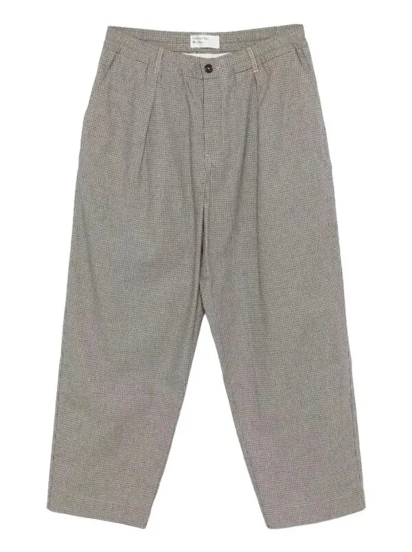 Universal Works Lucas Checked Pleat Trousers - Grey