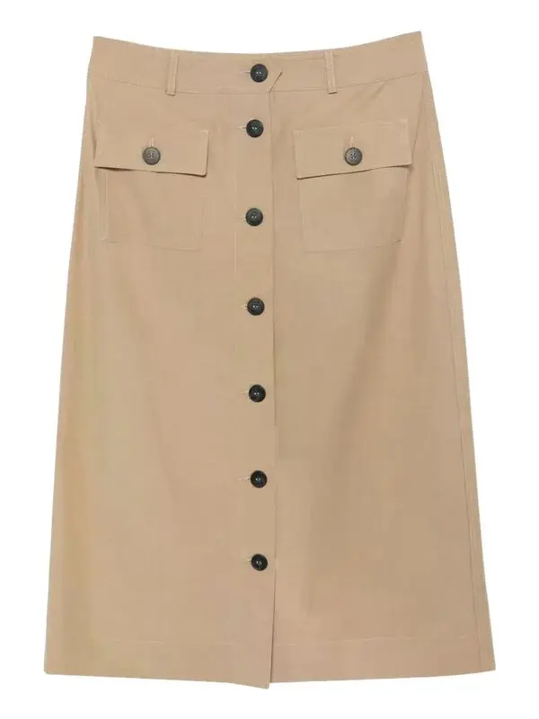 Liu Jo Buttoned Pocket Midi Skirt - Neutrals