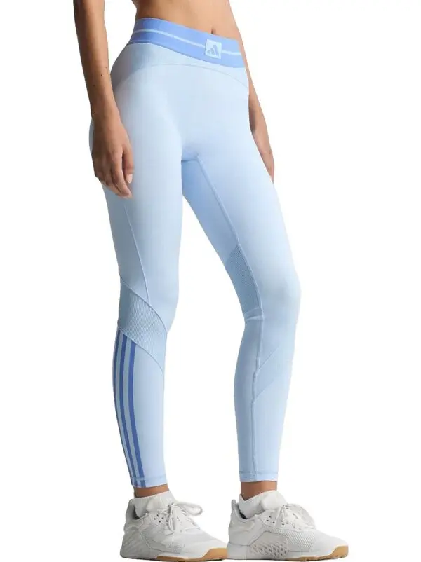 Adidas Hyperglam Rib Leggings - Glow Blue / Blue Fusion