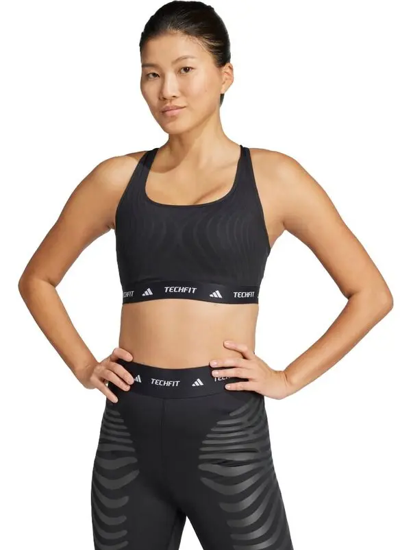 Adidas Techfit Control Medium Support Bra - Black