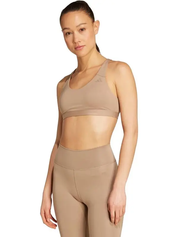 Adidas All Me Essentials Medium Support Bra - Chalky Brown