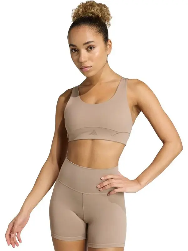 Adidas All Me Luxe Medium Support Bra - Chalky Brown