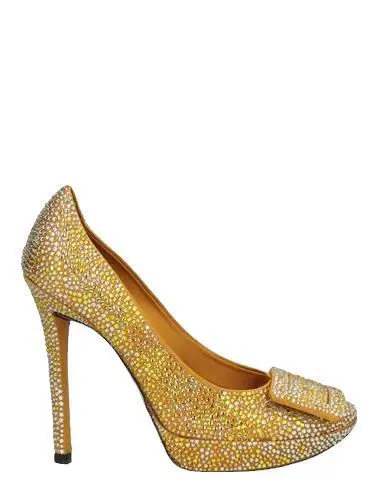 ROGER VIVIER Pumps With Appliqués And Crystals - Yellow