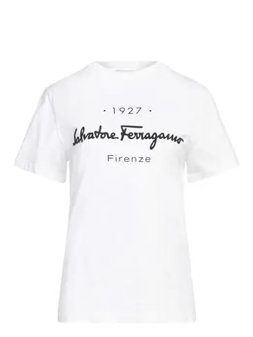 FERRAGAMO Logo-print Jersey T-shirt - White