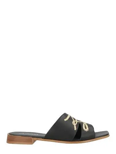 Karl Lagerfeld Petalo Leather Sandals - Black