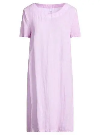 120% Lino Mini Flared Linen Dress - Purple