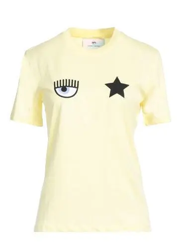 CHIARA FERRAGNI Printed Cotton T-shirt - Yellow