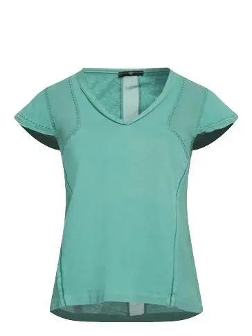High T-shirt In Cotton, Linen, And Rayon - Green