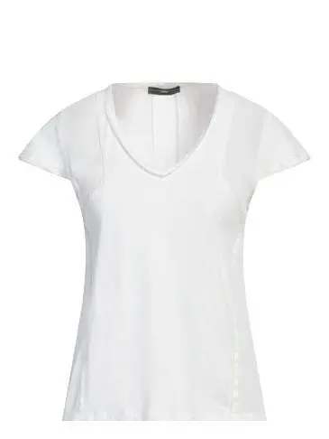 High T-shirt In Cotton, Linen, And Rayon - White