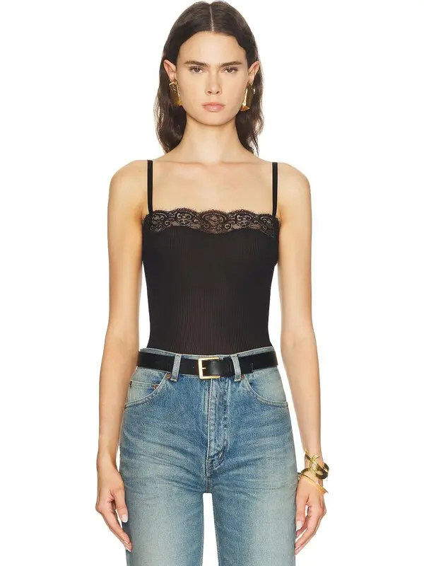Saint Laurent Lace Tank Top - Noir