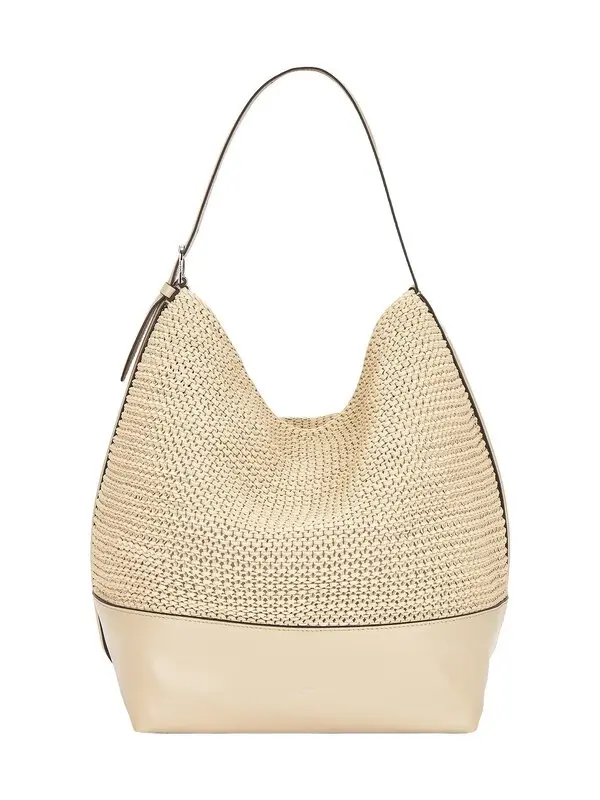 TOTEME Belted Woven Leather Tote Bag - Fawn