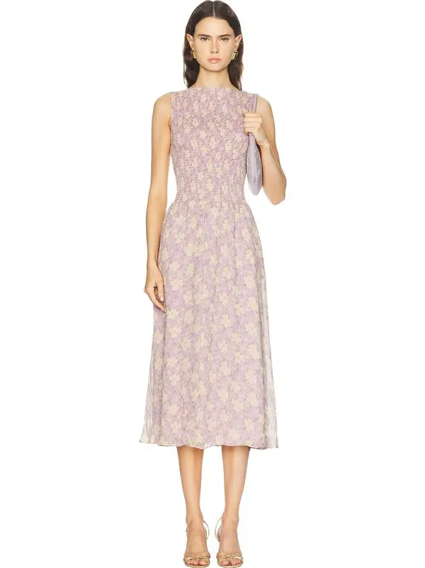 Polo Ralph Lauren Sleeveless Midi Dress - 2008 Soft Bloom Purple & Yellow