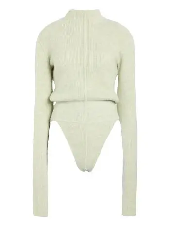 Rick Owens Bodysuit In Alpaca Wool Blend - Light Green