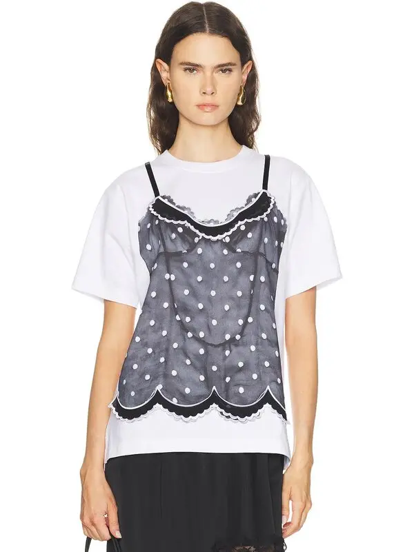 Marc Jacobs Trompe L'oeil Cami Tee - White Multi