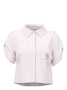 Victoria's Secret Heritage Stripe Linen Boxy Top - Print