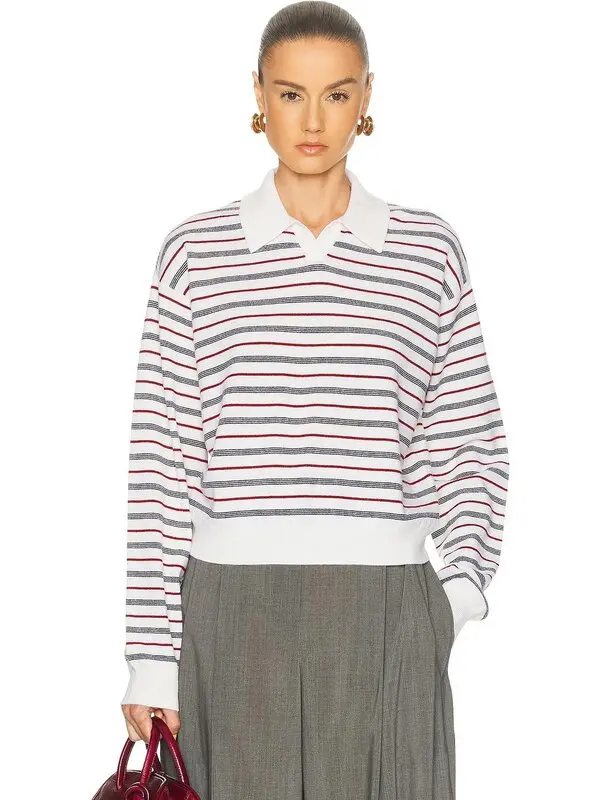 EAVES Whinifred Knit Polo - Red Stripe