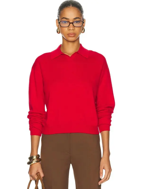EAVES Whinifred Knit Polo - Red