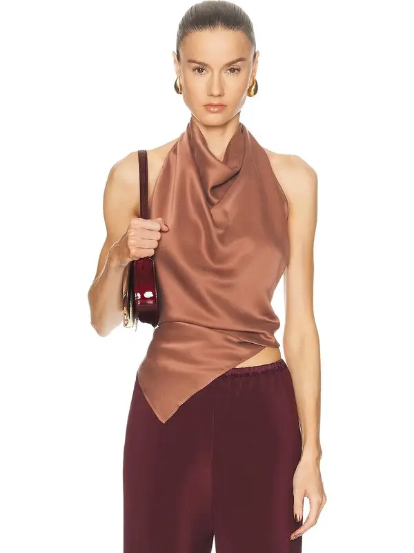 EAVES Frida Silk Top - Rosewood