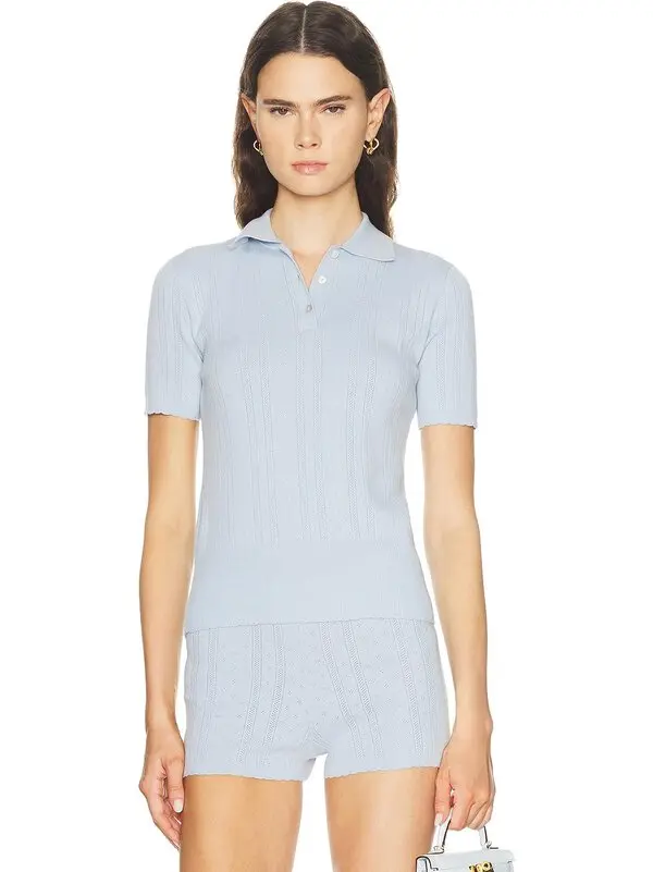 AMIYA Mina Polo Top - Celeste