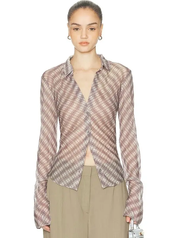EAVES Vienna Top - Lavender Plaid