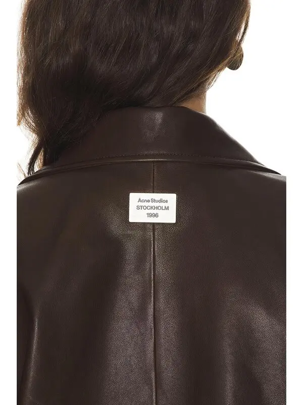 Acne Studios Lemmy Leather Jacket - Dark Brown