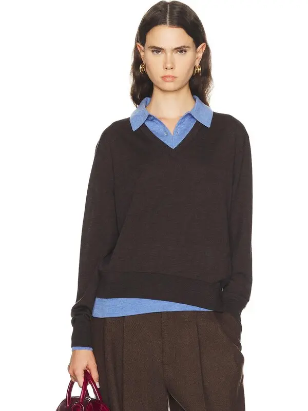 Acne Studios Kascha V-neck Sweater - Brown & Blue