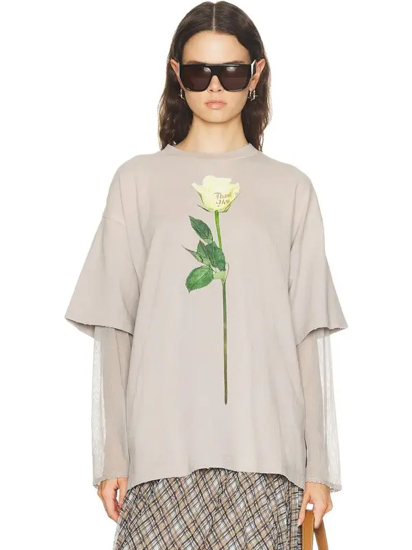 Acne Studios Edra Double Graphic Top - Light Grey