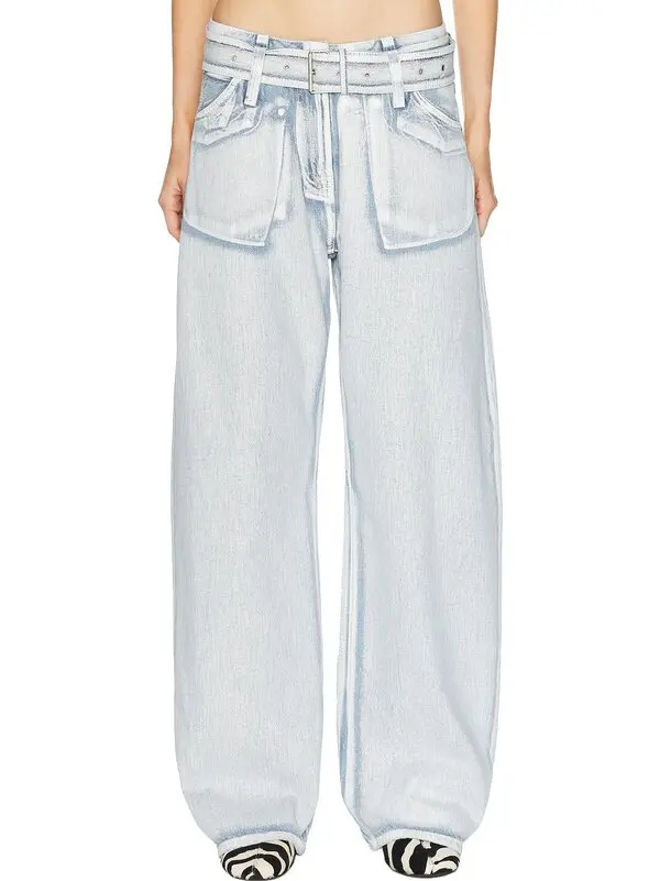 Acne Studios Page Blue Shadow Wide Leg - Blue & White