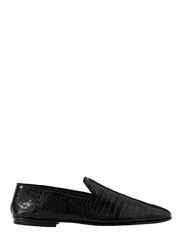 TOM FORD Steven Croc-effect Leather Loafers - Black