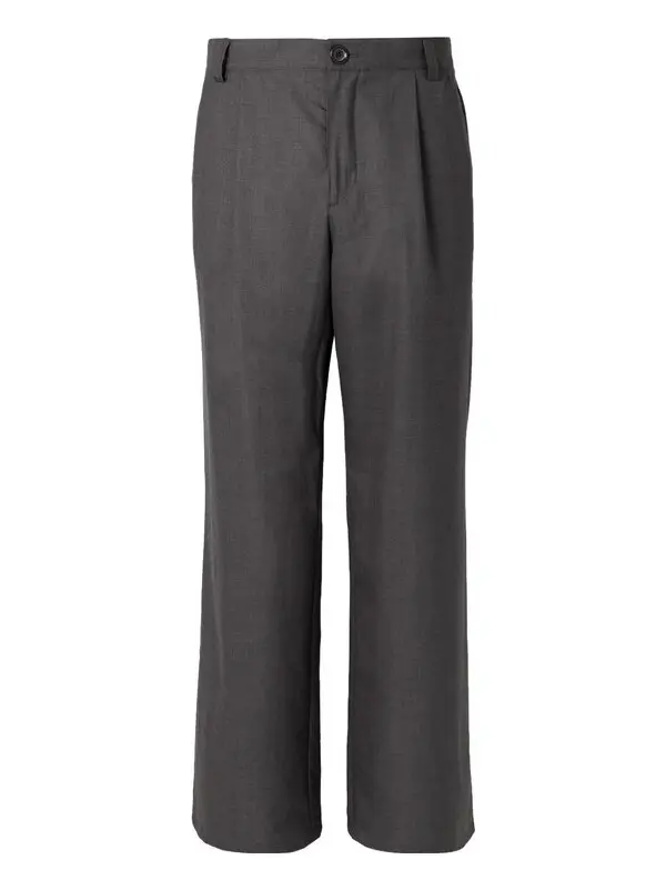 Oliver Spencer Orsman Wide-leg Pleated Trousers - Gray