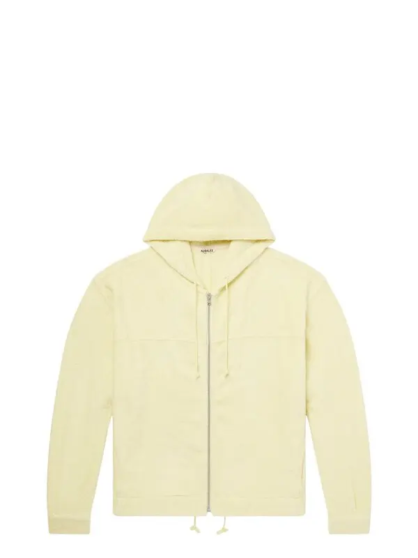 Auralee Cotton-blend Terry Zip-up Hoodie - Yellow