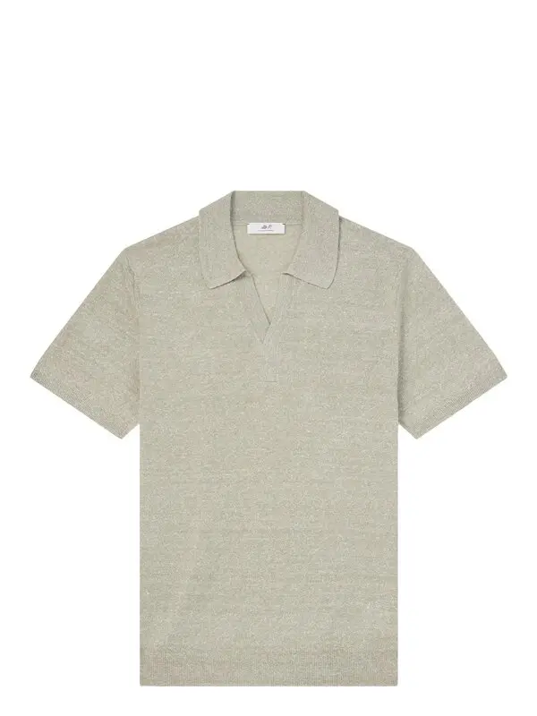 Mr P. Linen And Cotton-blend Polo Shirt - Green