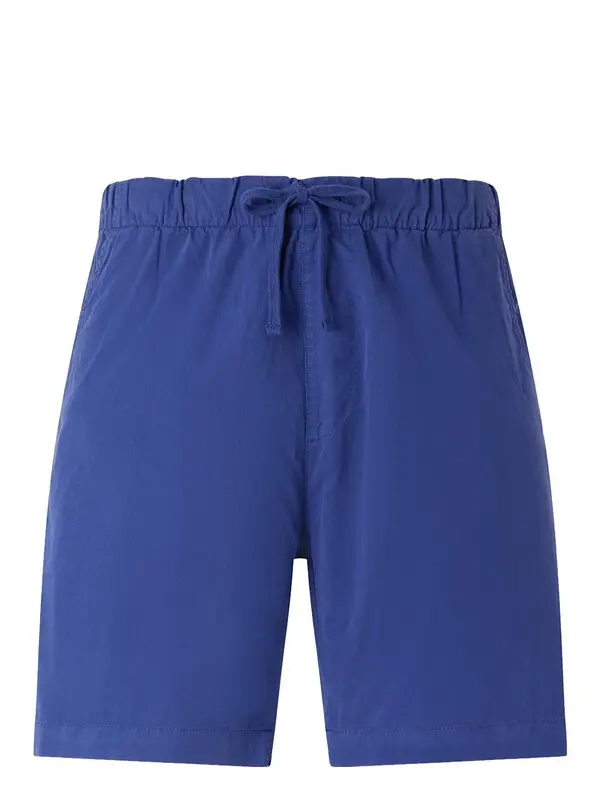 Hartford Joggy Slim-fit Cotton Shorts - Blue