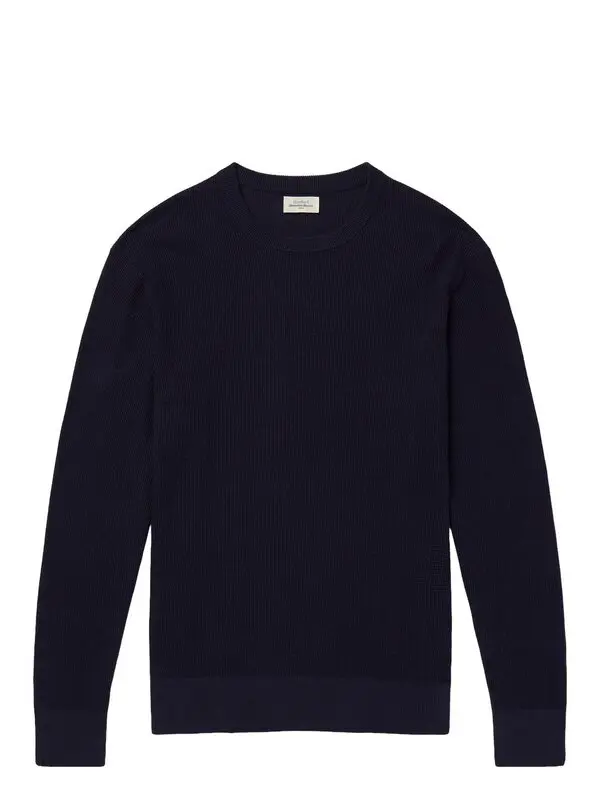 Hartford Cotton-piqué Sweater - Blue